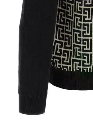 Balmain Pb Monogram Jacquard Sweater
