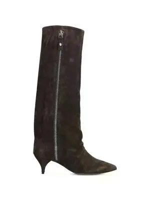 ALCHIMIA Pointed-toe Zip-detail Boots - Brown