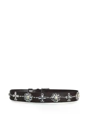 Simone Rocha Crystal-embellished Leather Belt