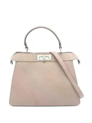 Fendi 2000-2010 Medium Leather Selleria Peekaboo Iconic Satchel - Neutrals