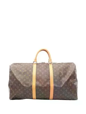 LOUIS VUITTON 1996 Monogram Keepall 55 Travel Bag - Brown