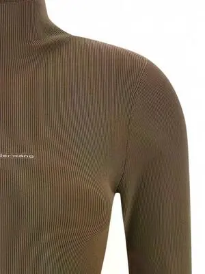 Alexander Wang Logo-jacquard Ribbed High-neck Sweater