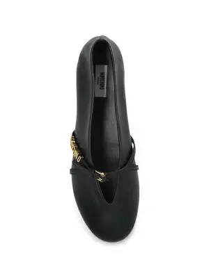 Moschino Leather Ballerinas - Black
