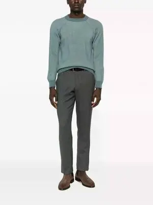 FILIPPO DE LAURENTIIS Ribbed-knit Raglan-sleeve Sweater - Blue