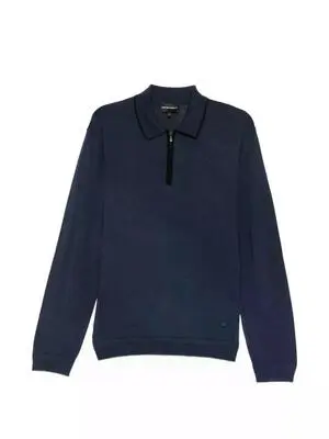 Emporio Armani Logo-patch Polo Shirt - Blue