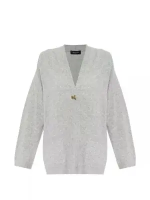 Fabiana Filippi Knot-button V-neck Cardigan - Grey