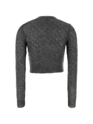 JIL SANDER Open-knit Cropped Sweater - Grey
