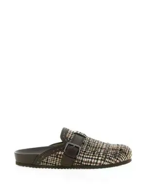 Brunello Cucinelli Sequin-embellished Houndstooth Mules