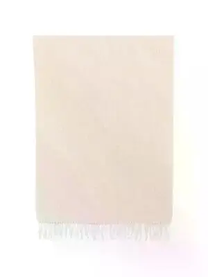 Liu Jo Monogram-pattern Fringed Scarf - Neutrals