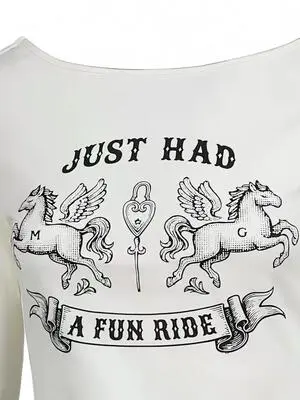 MARKGONG Graphic-print Backless T-shirt