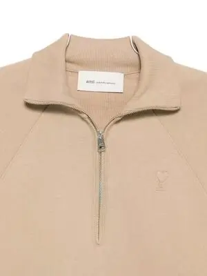 AMI Paris De Coeur Quarter-zip Sweater