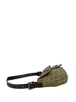Fendi 2000-2010 Zucchino Canvas Baguette Shoulder Bag