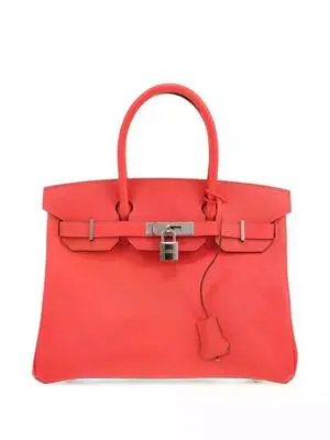 Hermès 2015 30 Birkin Leather Handbag - Red