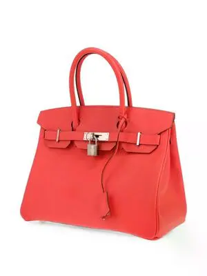 Hermès 2015 30 Birkin Leather Handbag - Red