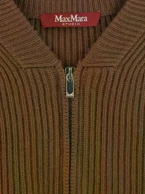 Max Mara Ribbed-knit Zip-up Cardigan