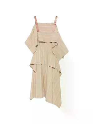 Moschino Striped Buckled-strap Maxi Dress - Neutrals