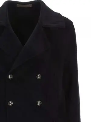 ON THE BUND Double-breasted Ribbed-collar Coat