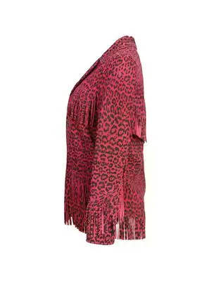 Saint Laurent Leopard-print Fringed Jacket