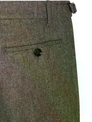 BERWICH Herringbone Pleat-detail Trousers