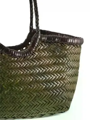 Dragon Nantucket Woven Leather Tote Bag