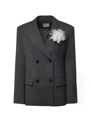 SELF-PORTRAIT Double-breasted Flower Blazer