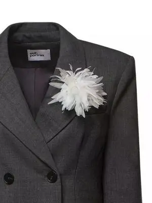 SELF-PORTRAIT Double-breasted Flower Blazer