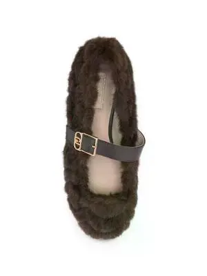 Liu Jo Braided Faux-fur Ballet Flats - Brown