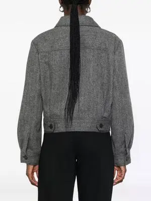 Max Mara Herringbone Pattern Wool Jacket