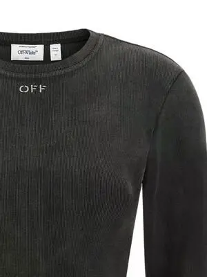 Off-White Off Stamp Ribbed Cotton T-shirt