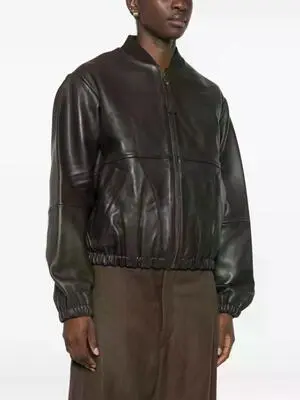 SESSUN Leather Bomber Jacket
