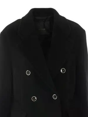 Pinko Long Double-breasted Wool-blend Coat