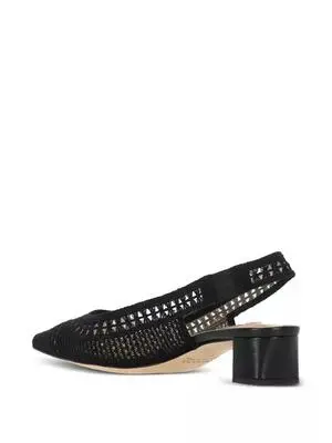 ARTEANA Crochet Mesh Slingback Pumps - Black