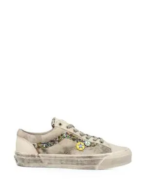 VANS Badge-embellished Tweed-trim Sneakers