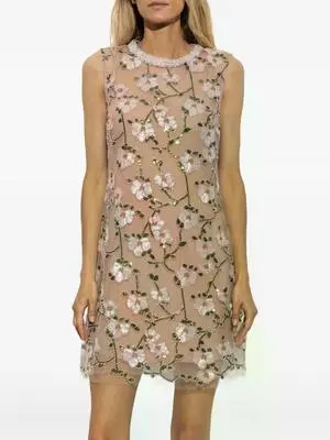 SELF-PORTRAIT Floral Sequin-embellished Mini Dress