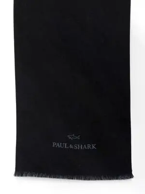 Paul & Shark Logo-embroidered Fringed Scarf