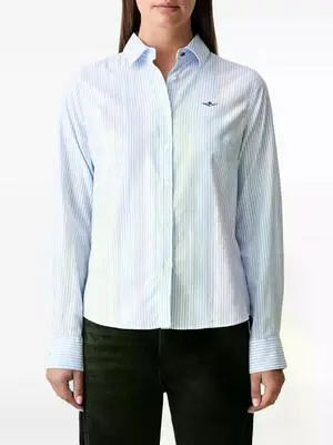 AERONAUTICA MILITARE Striped Embroidered-logo Shirt