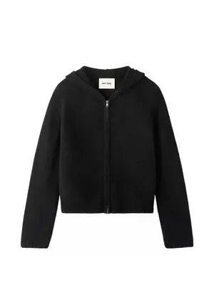 Soft Goat Cashmere Hooded Zip-up Jacket