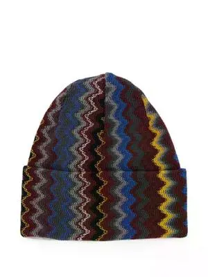 Missoni Zigzag-knit Beanie Hat - Blue