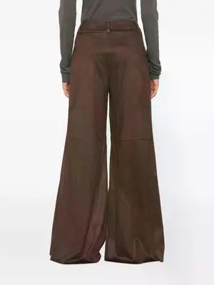ELEH Suede-effect Wide-leg Trousers