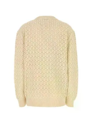 Miu Miu Pointelle-knit V-neck Sweater