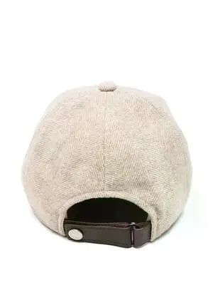 Jacob Cohen Herringbone Pattern Embroidered Logo Baseball Cap - Neutrals