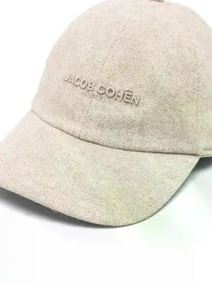Jacob Cohen Herringbone Pattern Embroidered Logo Baseball Cap - Neutrals