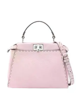 Fendi 2000-2010 Mini Leather Selleria Peekaboo Iconic Satchel - Pink