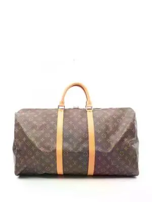 LOUIS VUITTON 1996 Monogram Keepall 55 Travel Bag - Brown