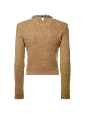 SELF-PORTRAIT Embellished-neckline Knitted Sweater