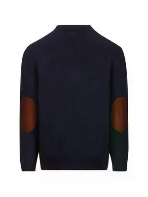 Prada Leather-patch Crew-neck Sweater
