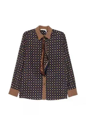 Zimmermann Geometric-print Tie-neck Shirt
