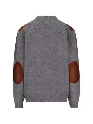 Prada Suede-panelled Virgin-wool Cardigan
