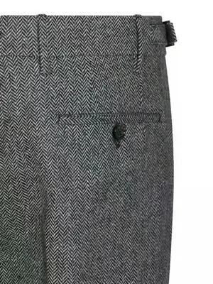 BERWICH Herringbone Pleated Trousers