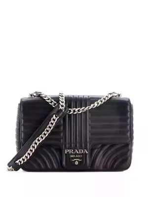 Prada Diagramme Quilted Leather Large Shoulder Bag